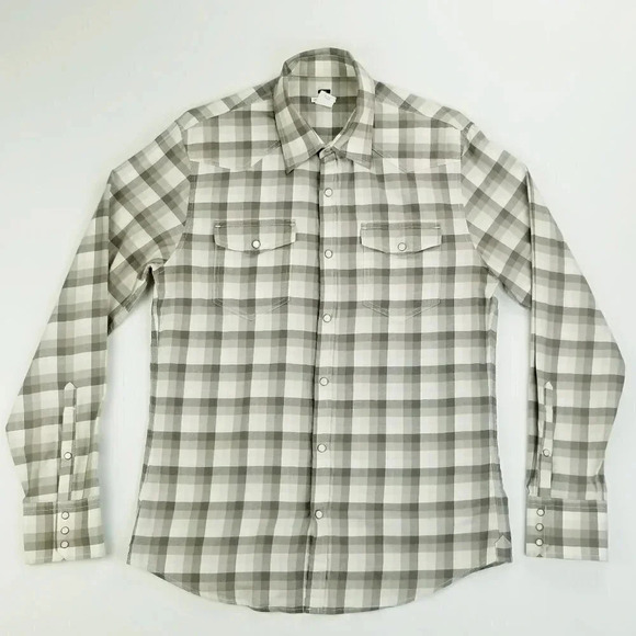 Club Monaco | Shirts | Club Monaco Slim Medium Mens Pearl Snap White ...